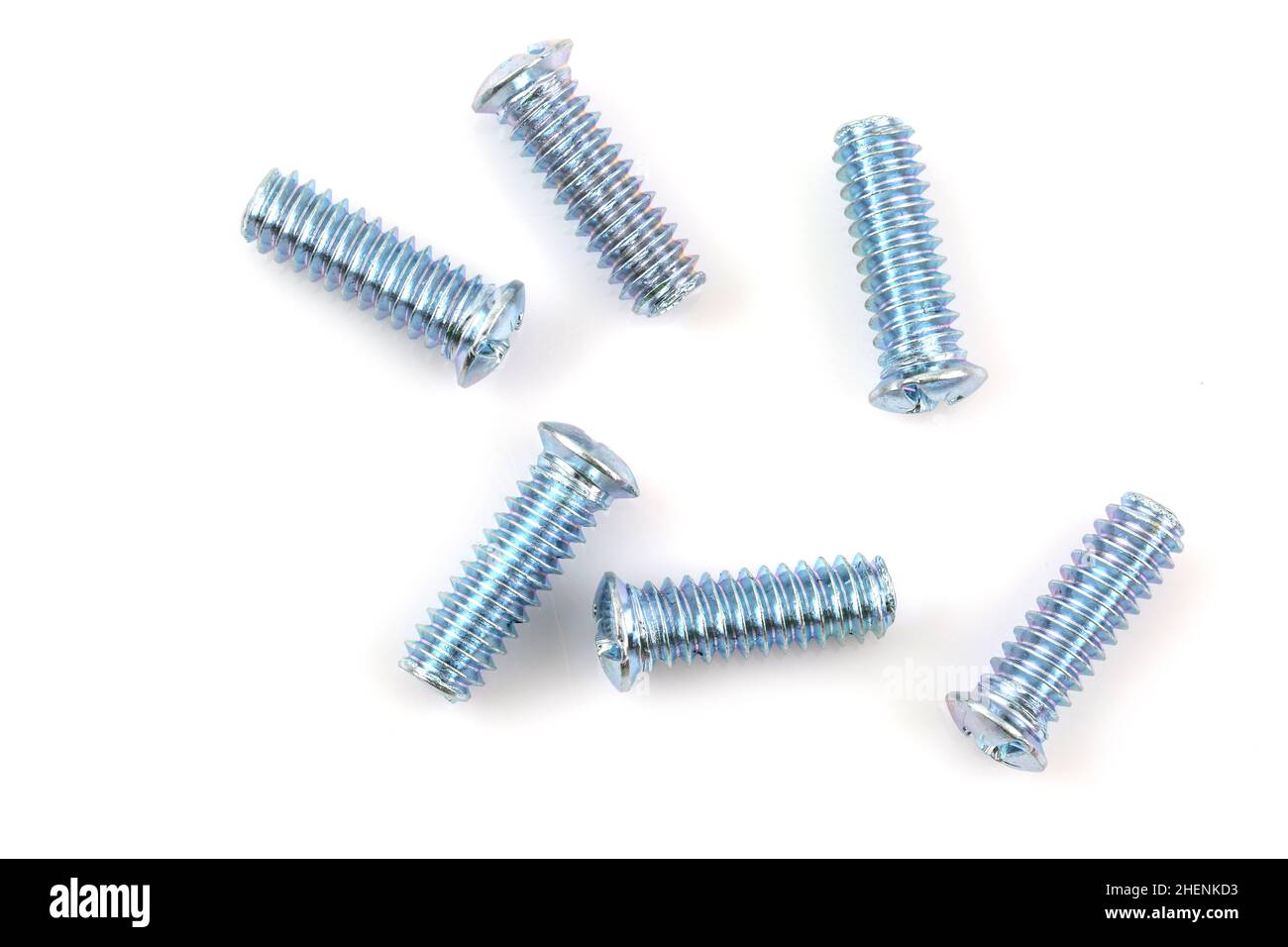 screwed screws nuts against isolated on white background Stock Photo ...
