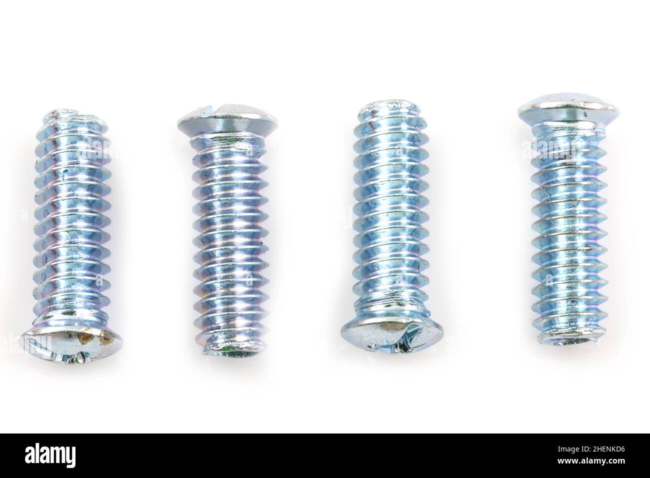 screwed screws nuts against isolated on white background Stock Photo ...