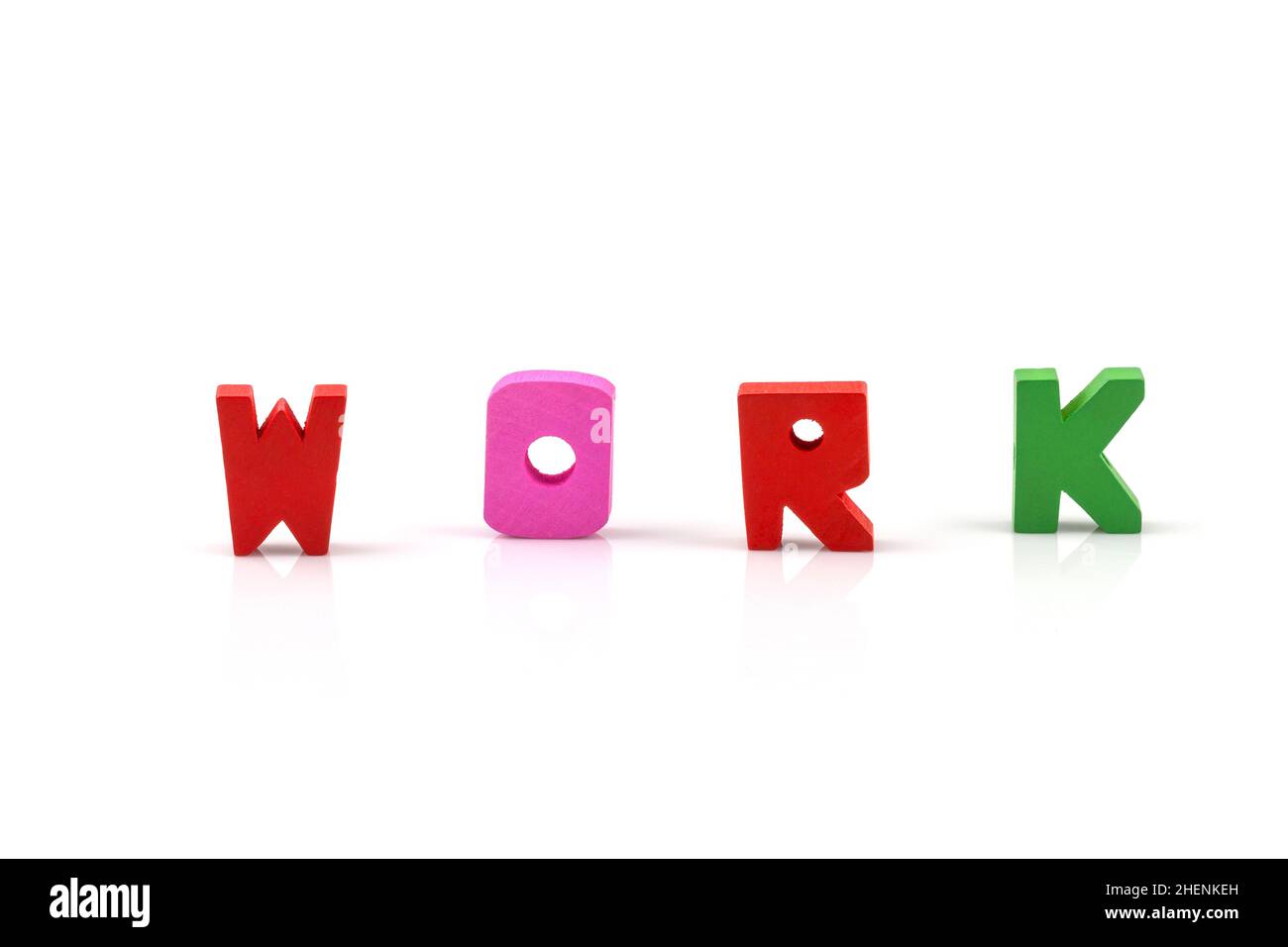 Work word on wood blocks isolated on white background Stock Photo - Alamy