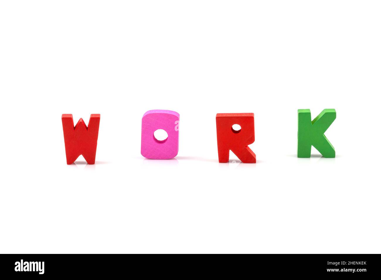 Work word on wood blocks isolated on white background Stock Photo - Alamy