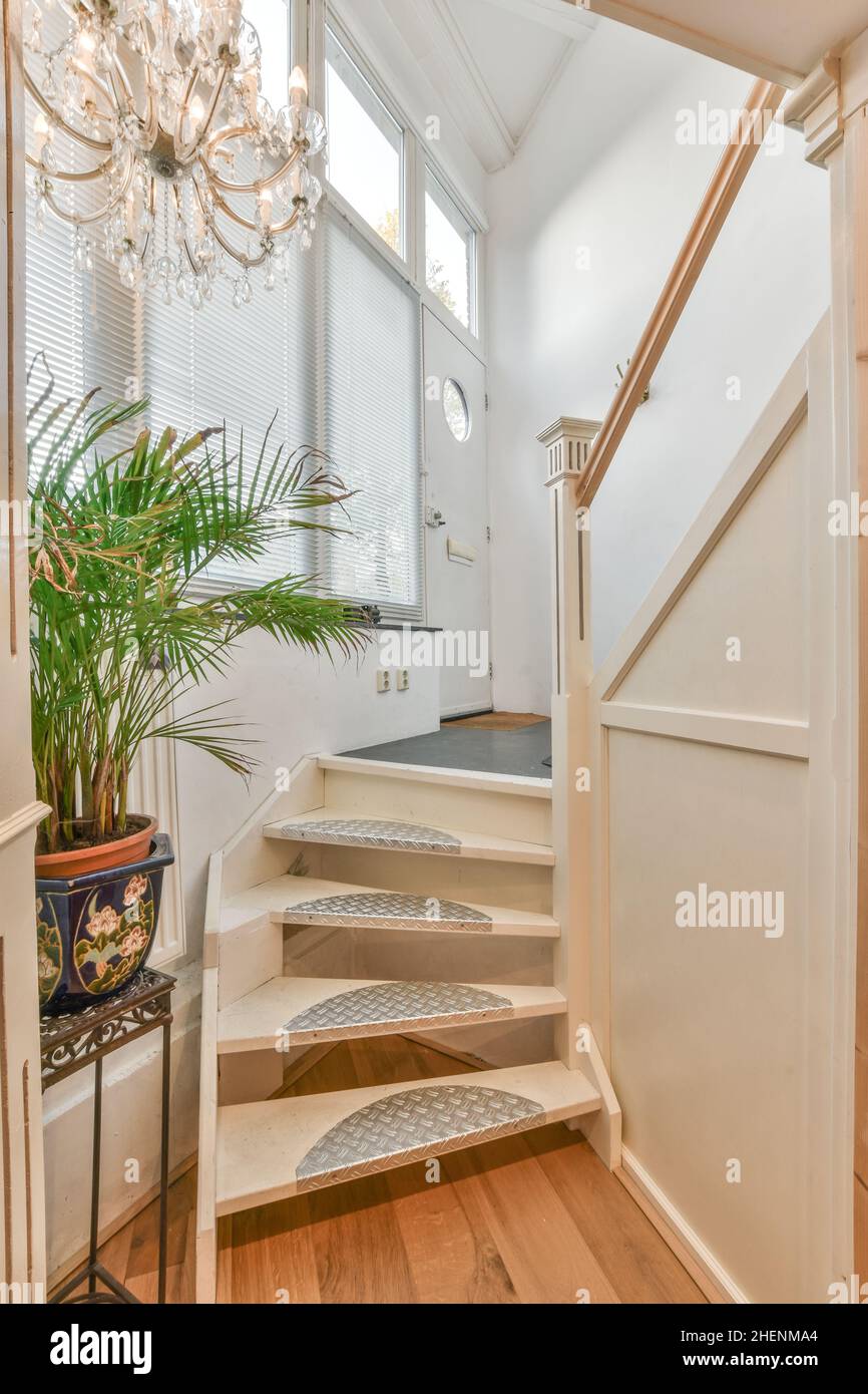 Luxury staircase hall of special design in an elegant house Stock Photo ...