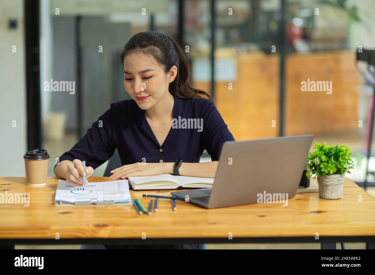 Beautiful young female college student or financial college student ...