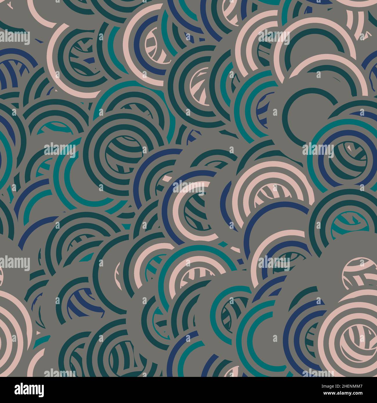 Seamless concentric circle in retro colors dizzy surface pattern design ...