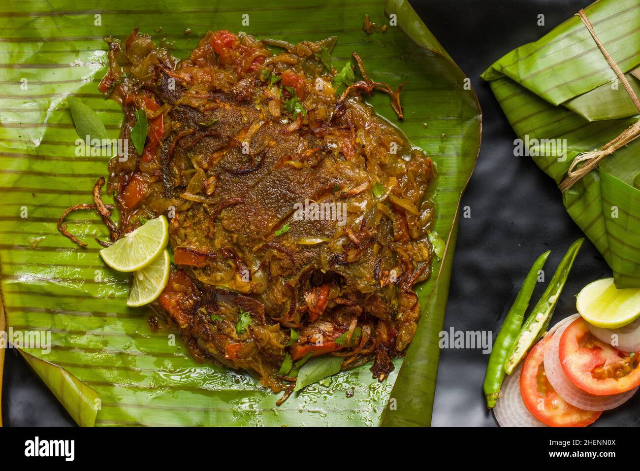 Meen Pollichathu or fish pollichathu, tasty kerala dish, fish with ...