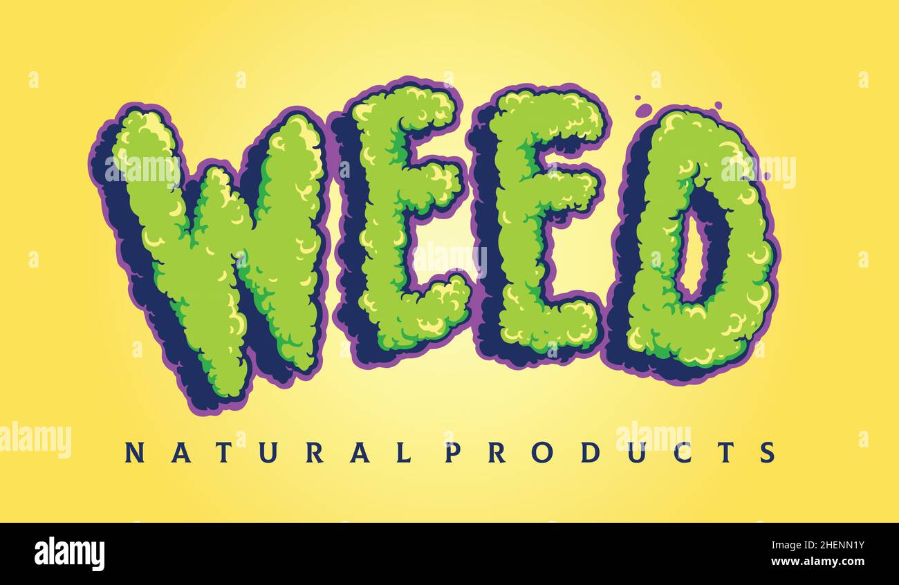 Weed Typeface Cloud Smoke Vector illustrations for your work Logo ...