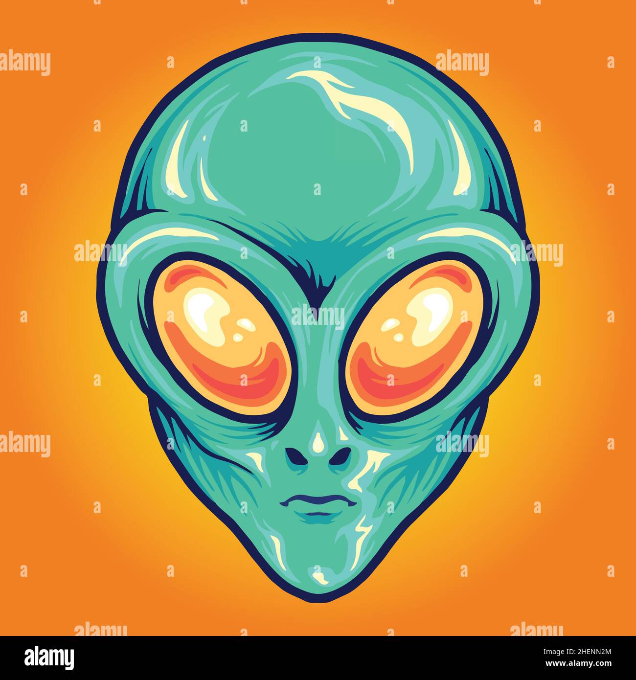 Alien Head Cartoon Mascot Vector illustrations for your work Logo ...