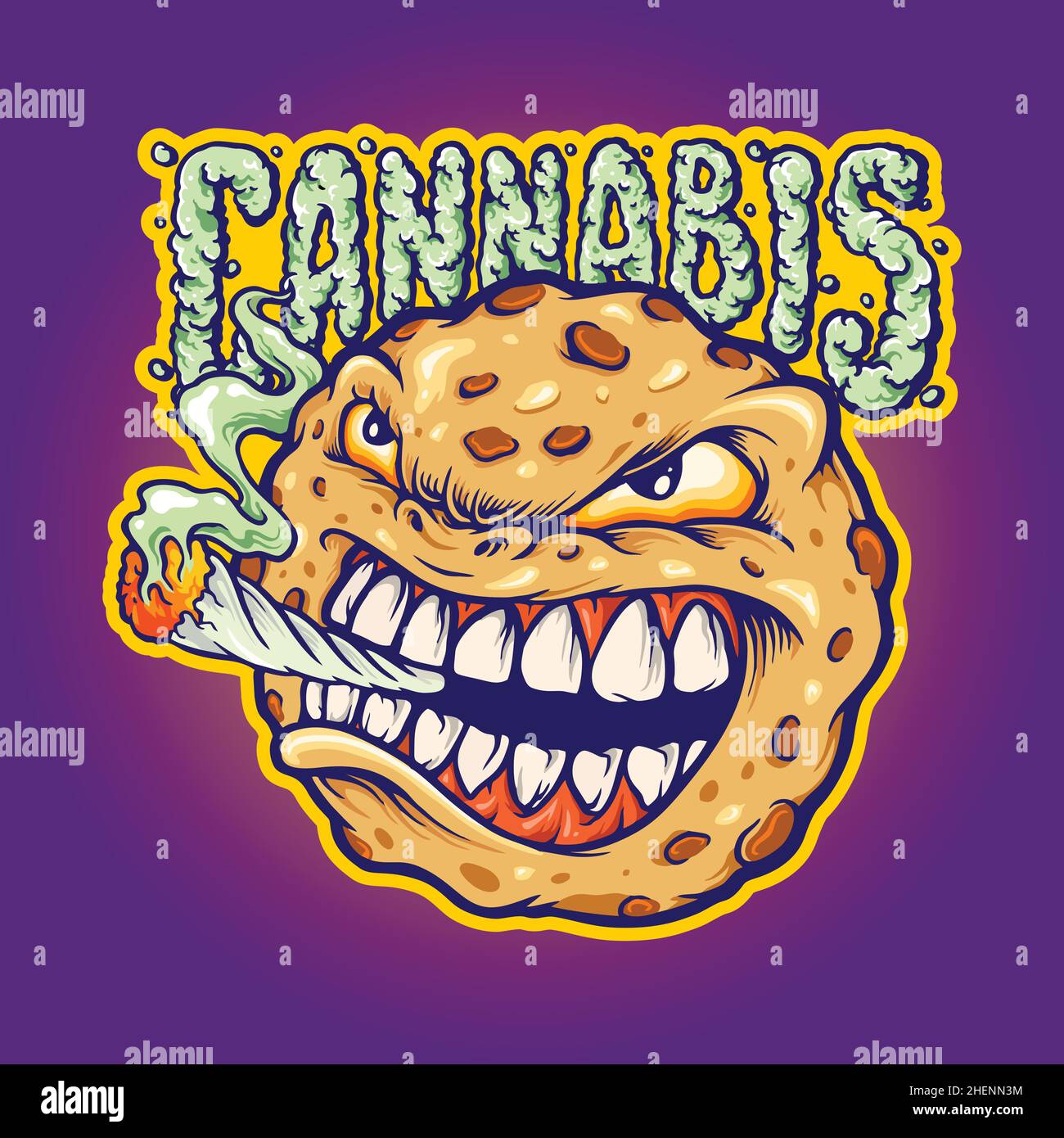Cookies Smoke Cannabis Mascot Vector illustrations for your work Logo ...