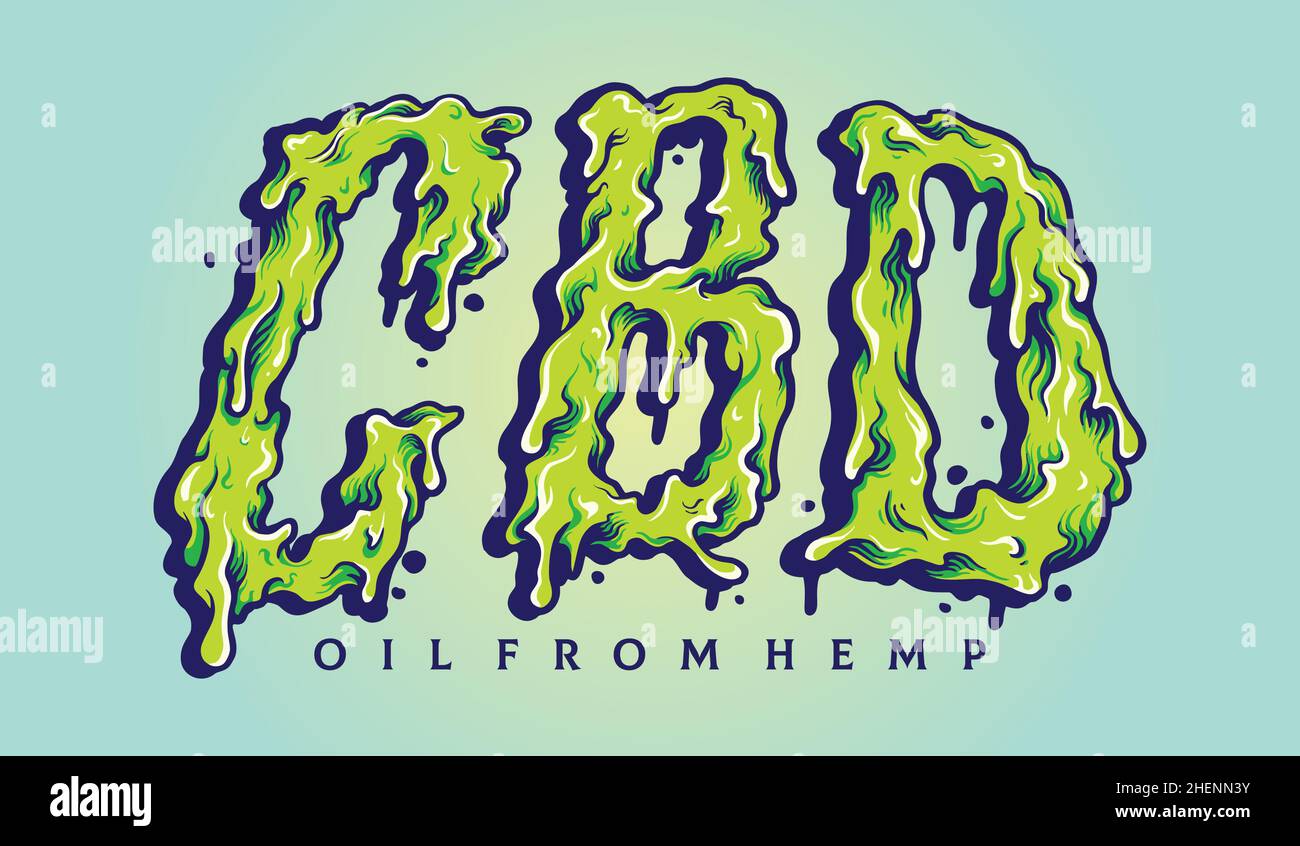 CBD Kush Melt Lettering Vector illustrations for your work Logo, mascot ...