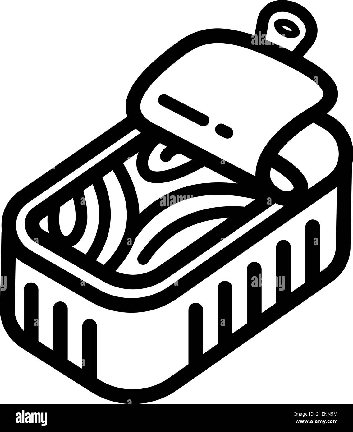Tuna can line icon. Outline canned fish illustration in simple style ...