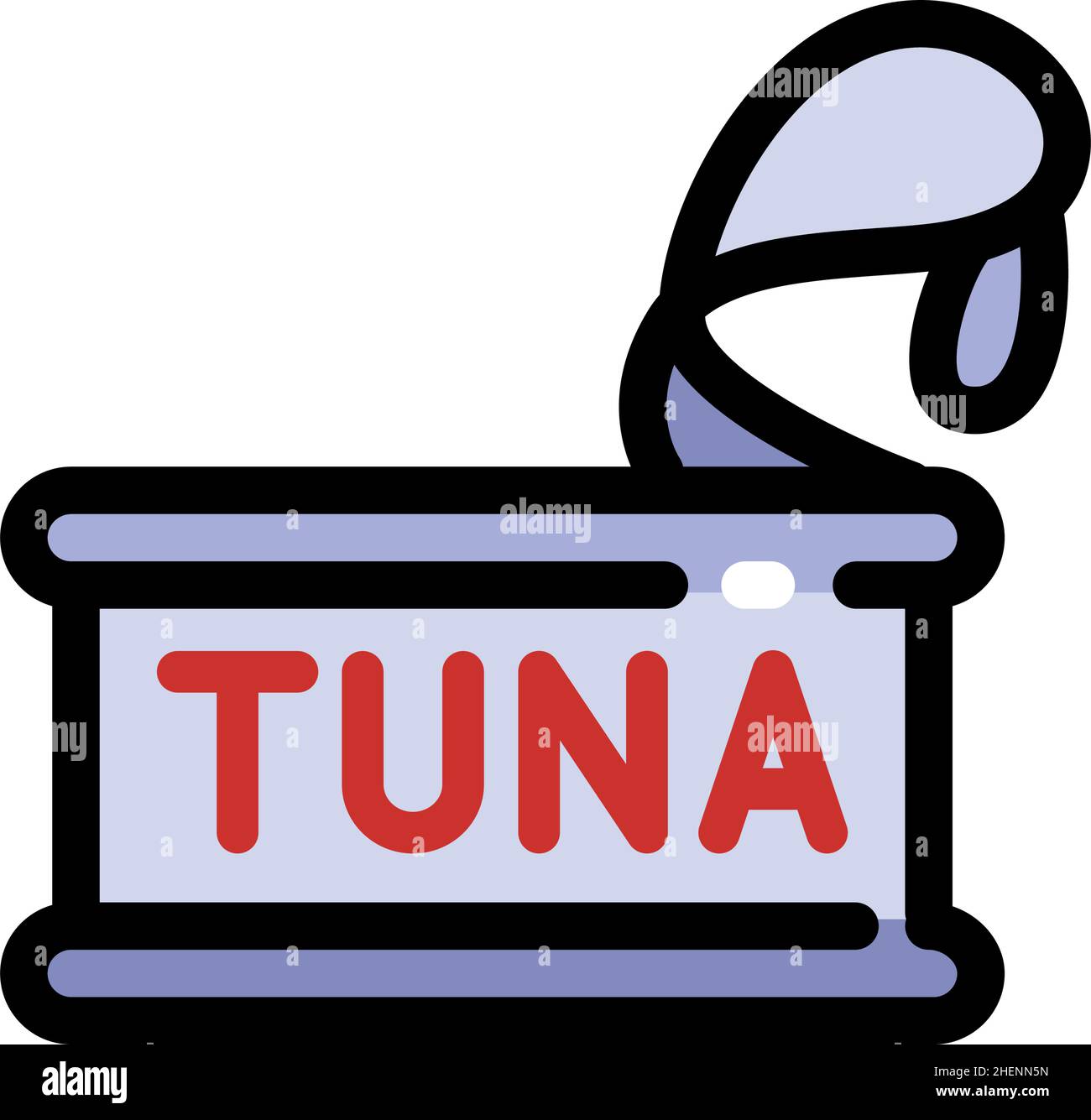 Tuna can simple icon. Color canned fish illustration in flat style ...
