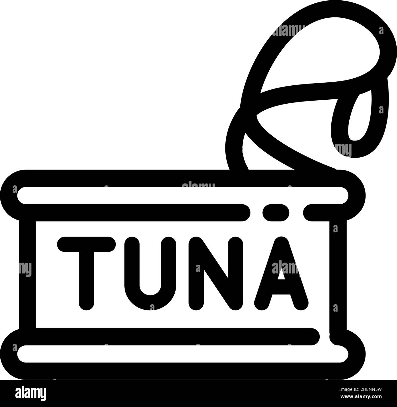Tuna can line icon. Outline canned fish illustration in simple style ...