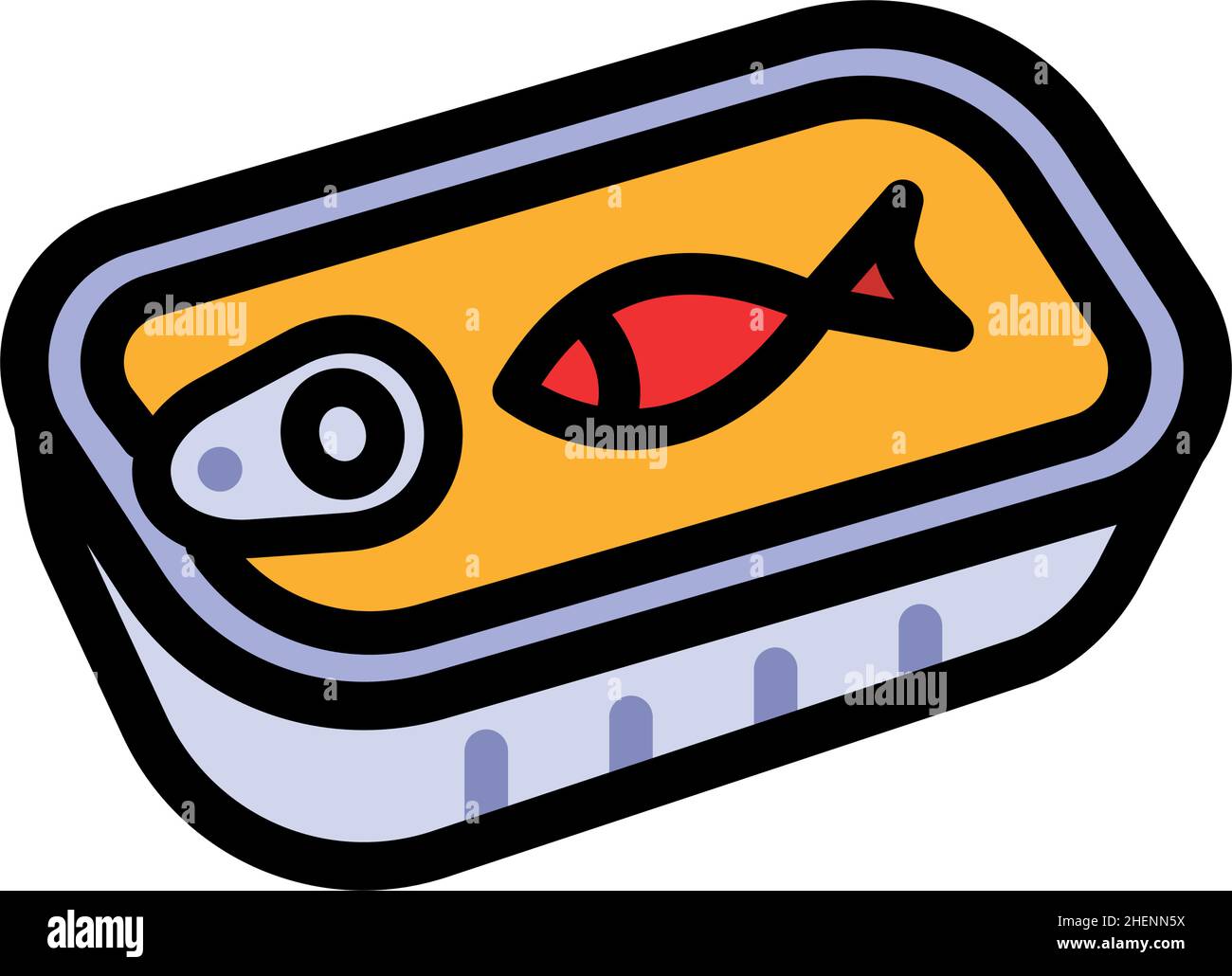 Fish can simple icon. Color canned fish illustration in simple style ...