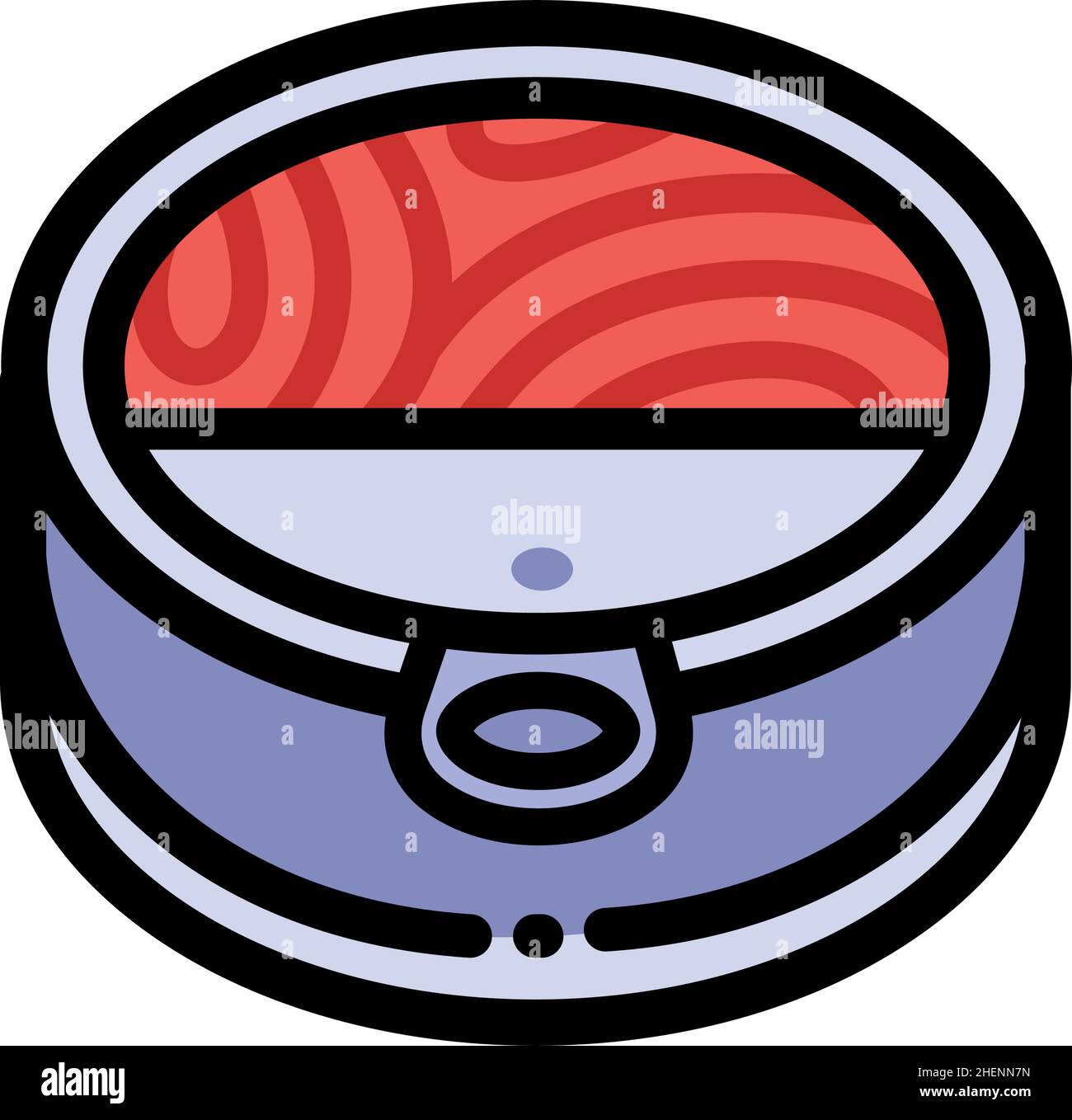 Tuna can simple icon. Color canned fish illustration in flat style ...
