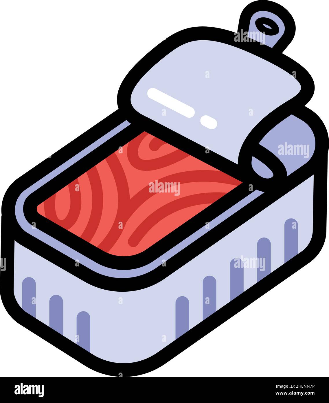 Tuna can color icon. Canned fish illustration in simple style. Vector ...