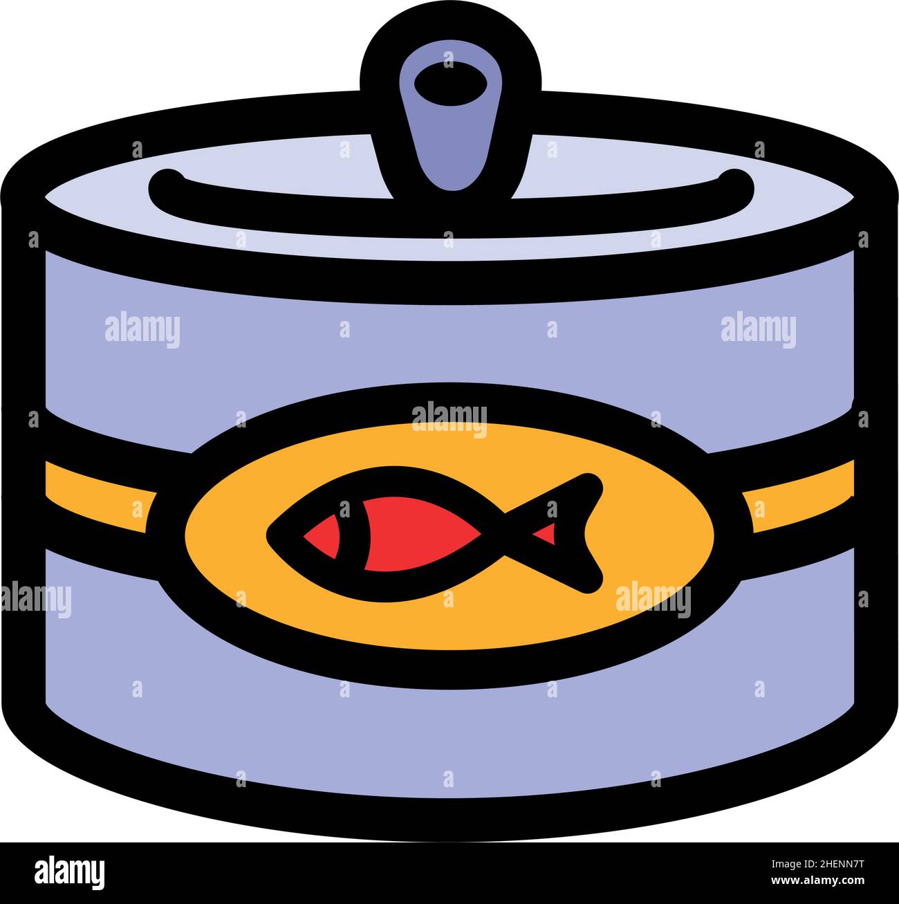 Fish can simple icon. Color canned fish illustration in simple style ...