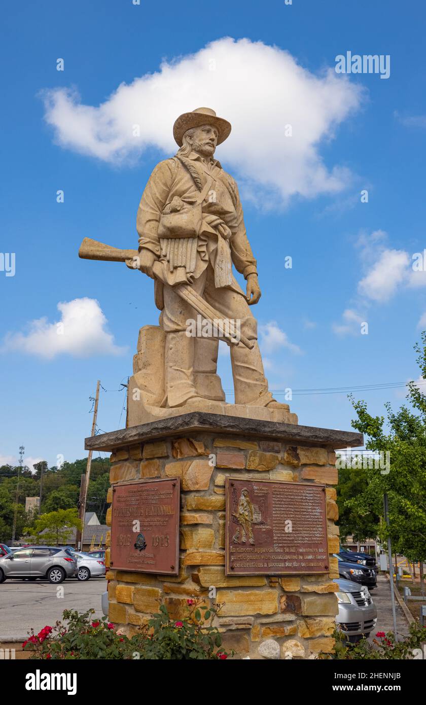 Connersville, Indiana, USA - August 20, 2021: Statue of John Conner ...