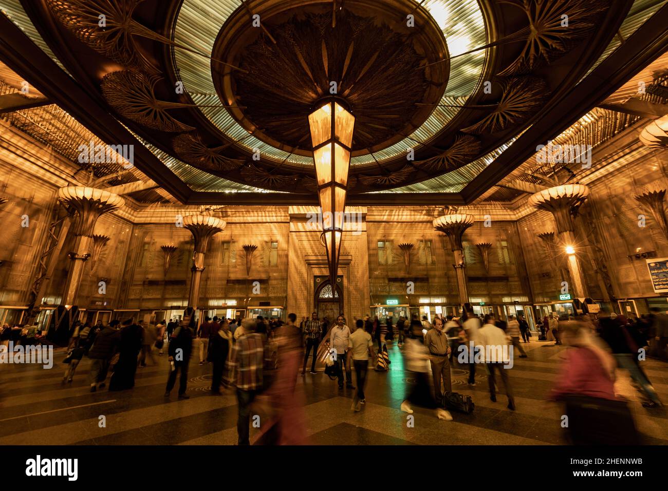CAIRO, EGYPT- NOVEMBER 13, 2018: Interior of Ramses Railway station in ...