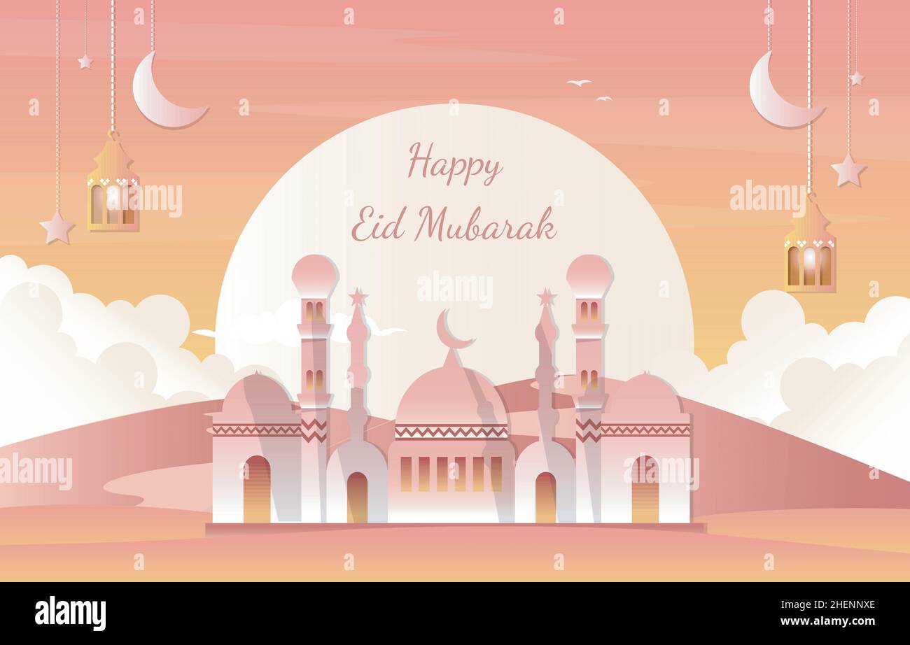 Happy eid illustration hi-res stock photography and images - Alamy