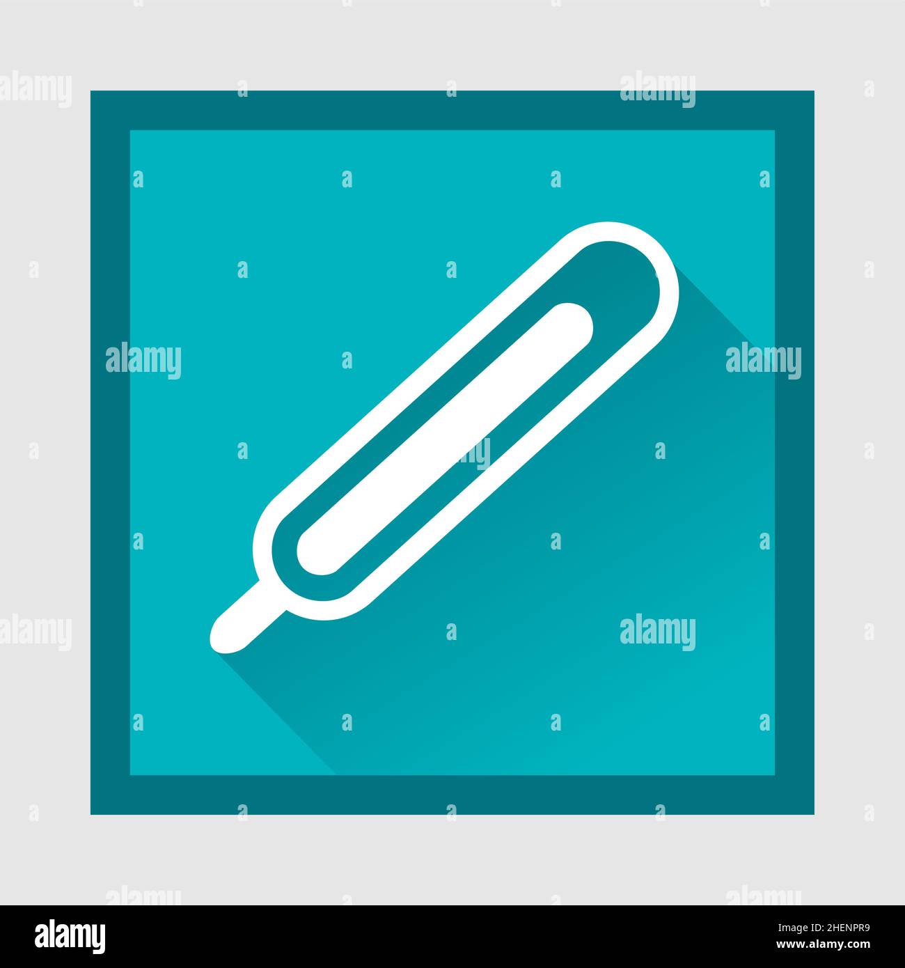 Medical Thermometer symbol sign with shadow on green background.Health ...