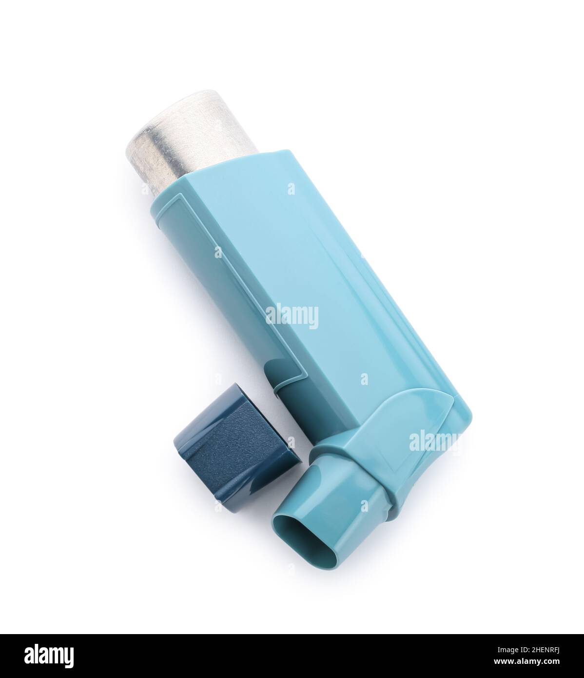 Asthma inhaler on white background Stock Photo - Alamy