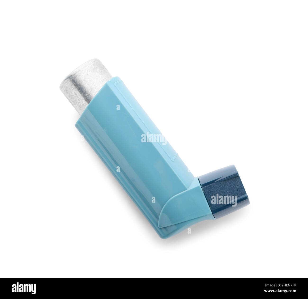 Asthma inhaler on white background Stock Photo - Alamy