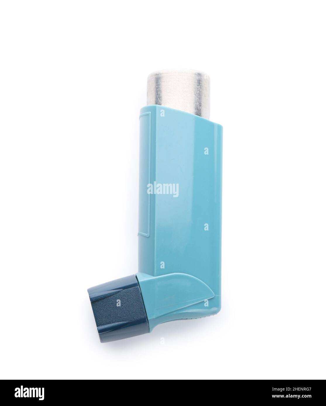 Asthma inhaler on white background Stock Photo - Alamy