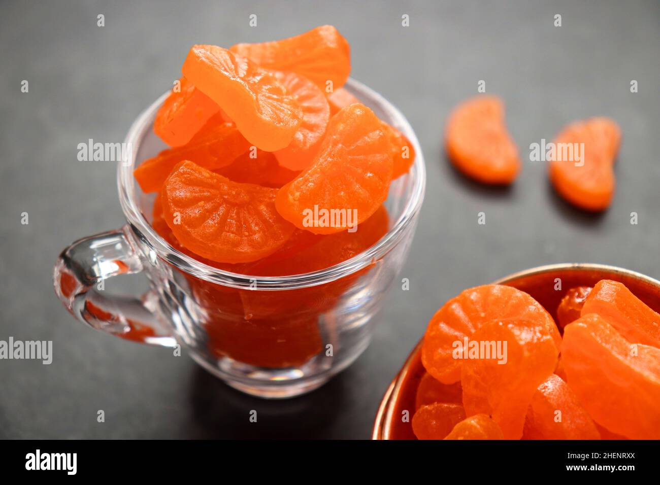 Orange sugar candy. Indian Vintage style boiled sugar confectionery ...