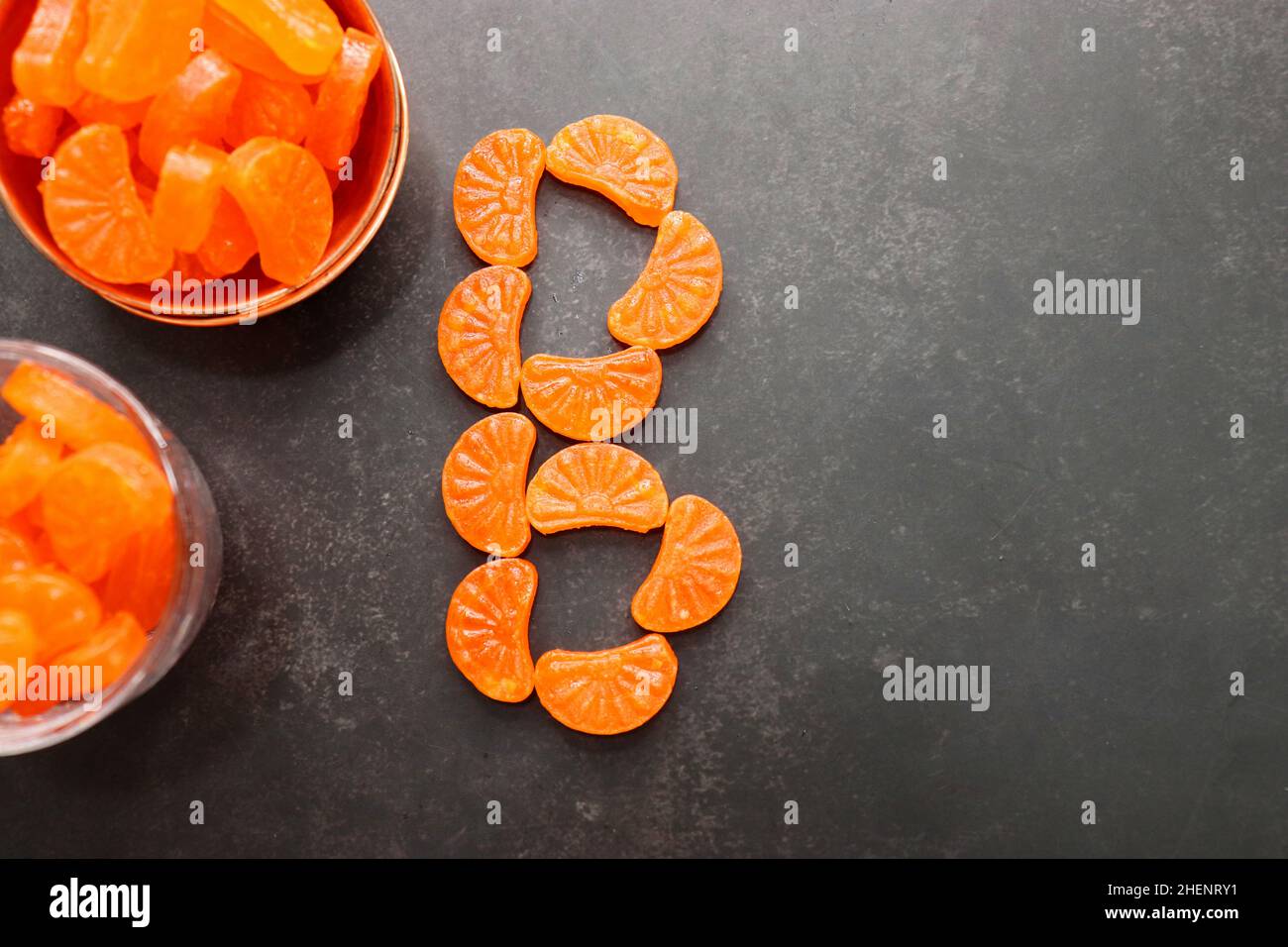 Orange sugar candy. Indian Vintage style boiled sugar confectionery ...