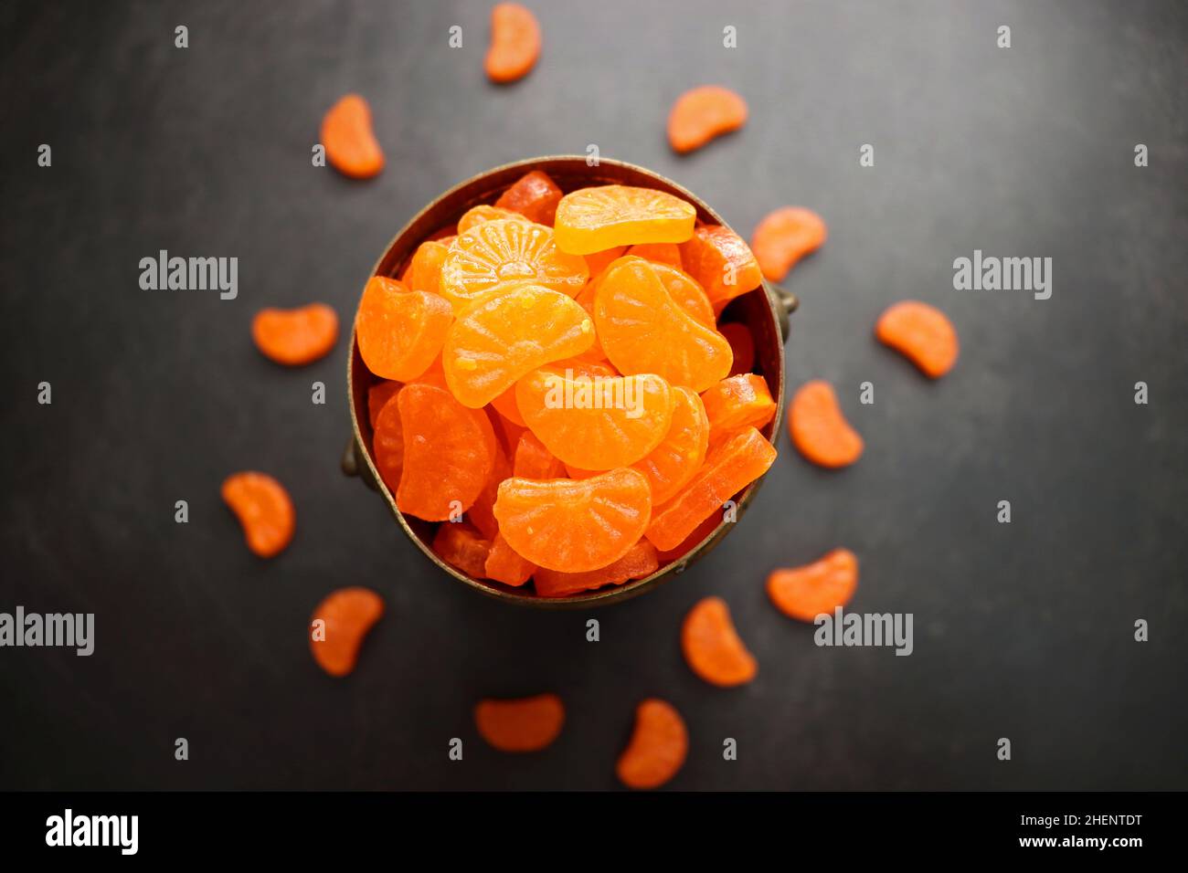 Orange sugar candy. Indian Vintage style boiled sugar confectionery ...