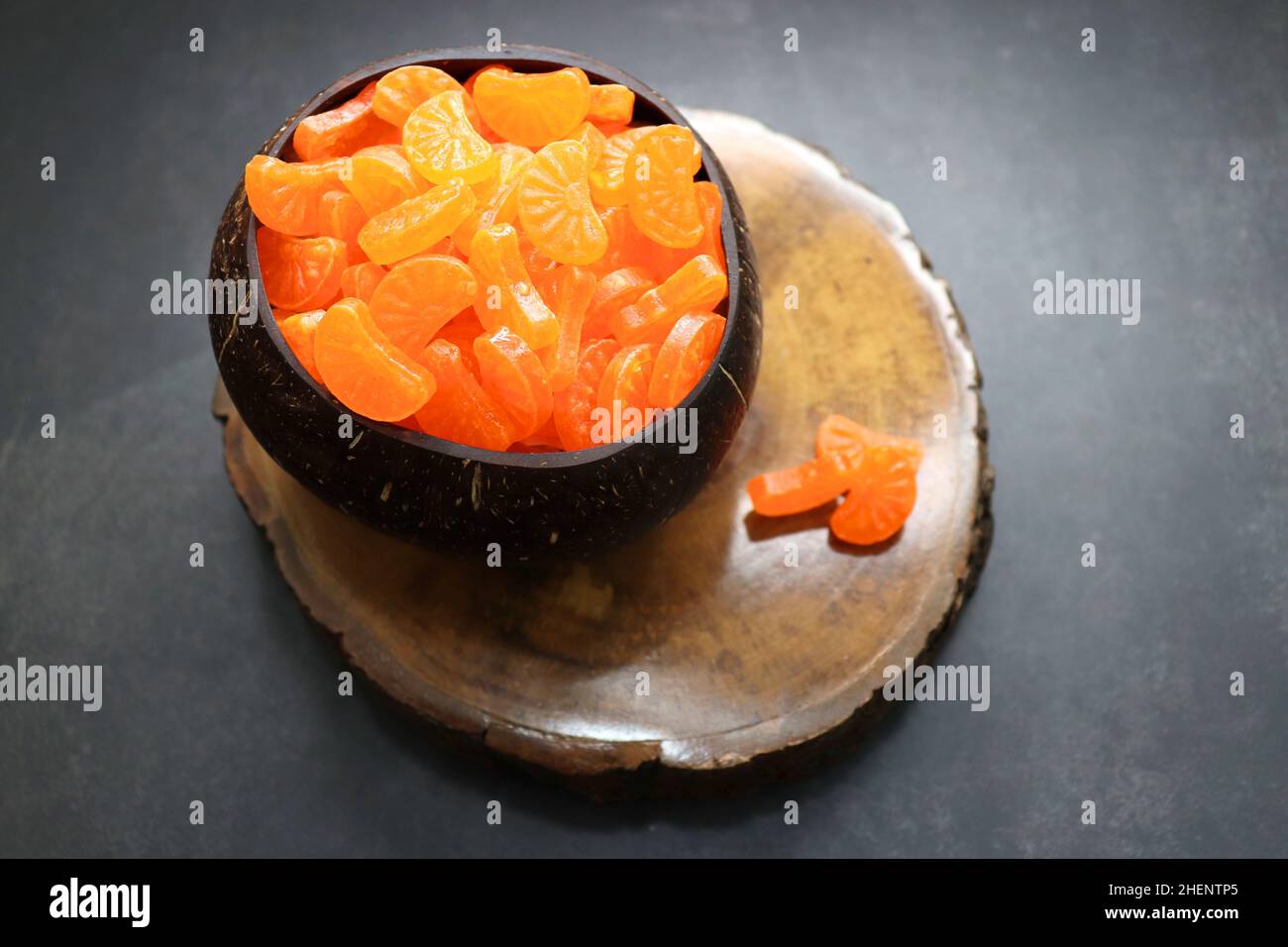 Orange sugar candy. Indian Vintage style boiled sugar confectionery ...