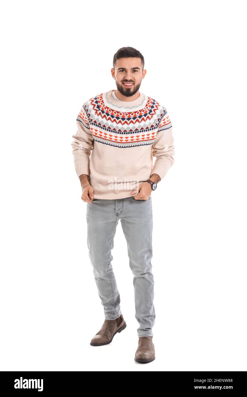 Bearded man in sweater Cut Out Stock Images & Pictures - Alamy