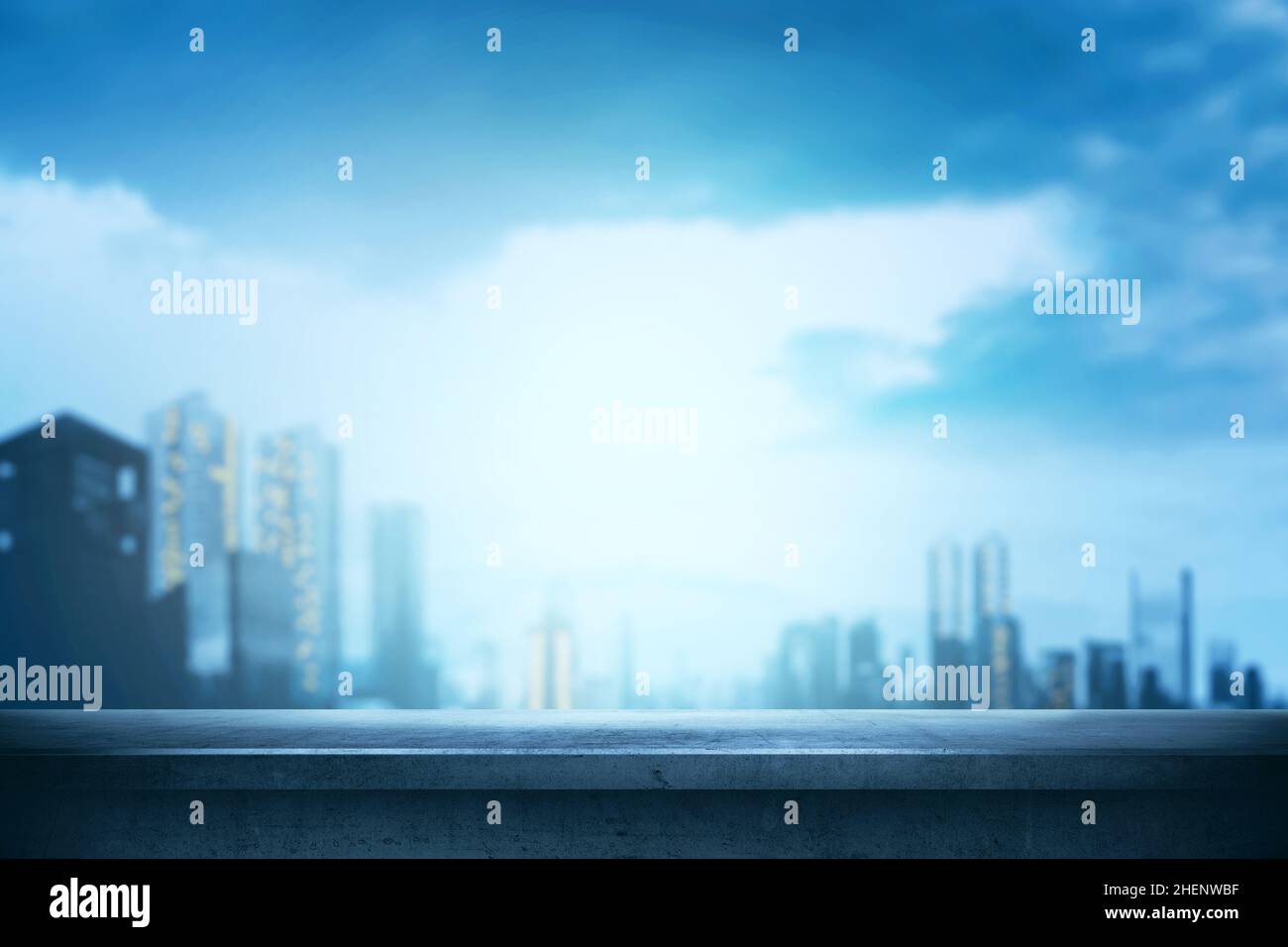 Skyscrapers and modern buildings with the night scene background Stock ...