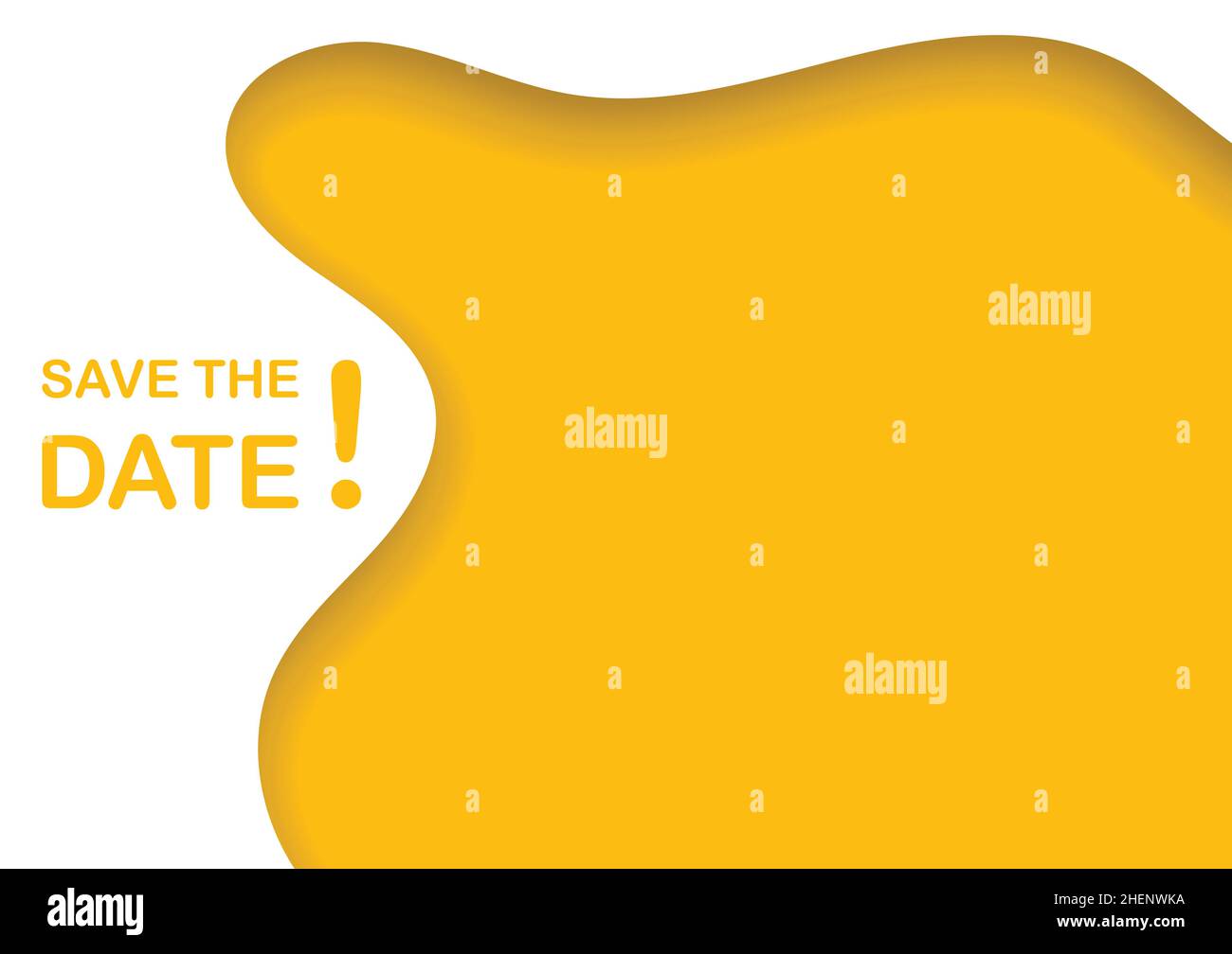 save the date banner vector on yellow background with copy space for ...