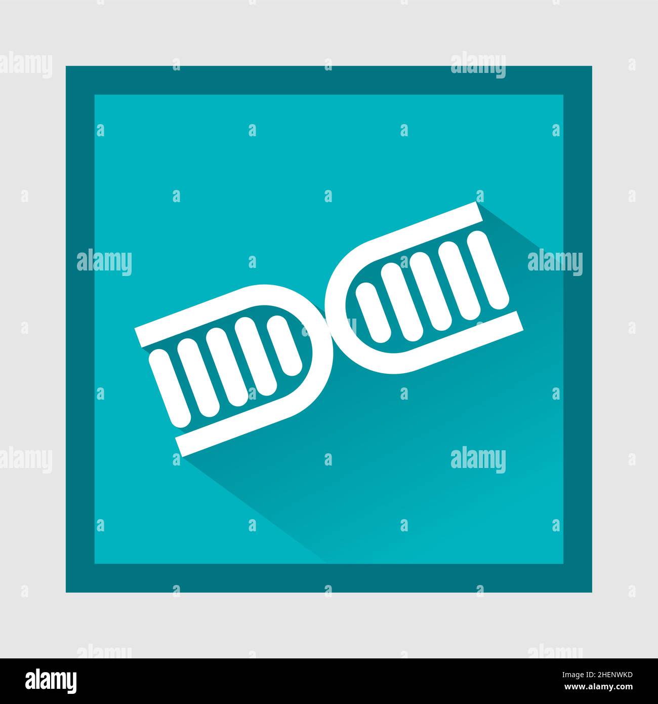 Medical DNA symbol sign with shadow on green background.Health Care ...