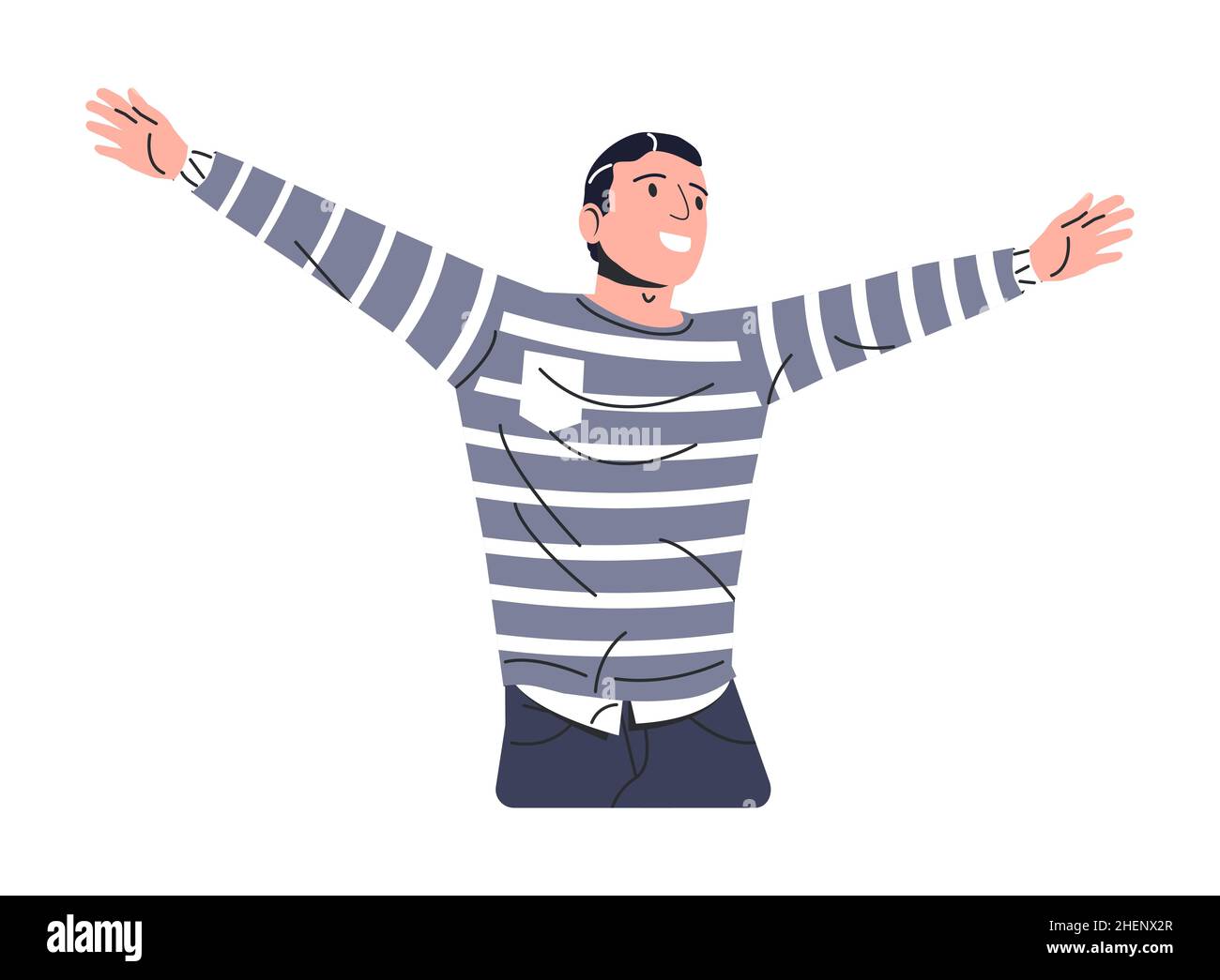 Happy Man in Casual Clothes Flying Isolated Stock Vector Image & Art ...