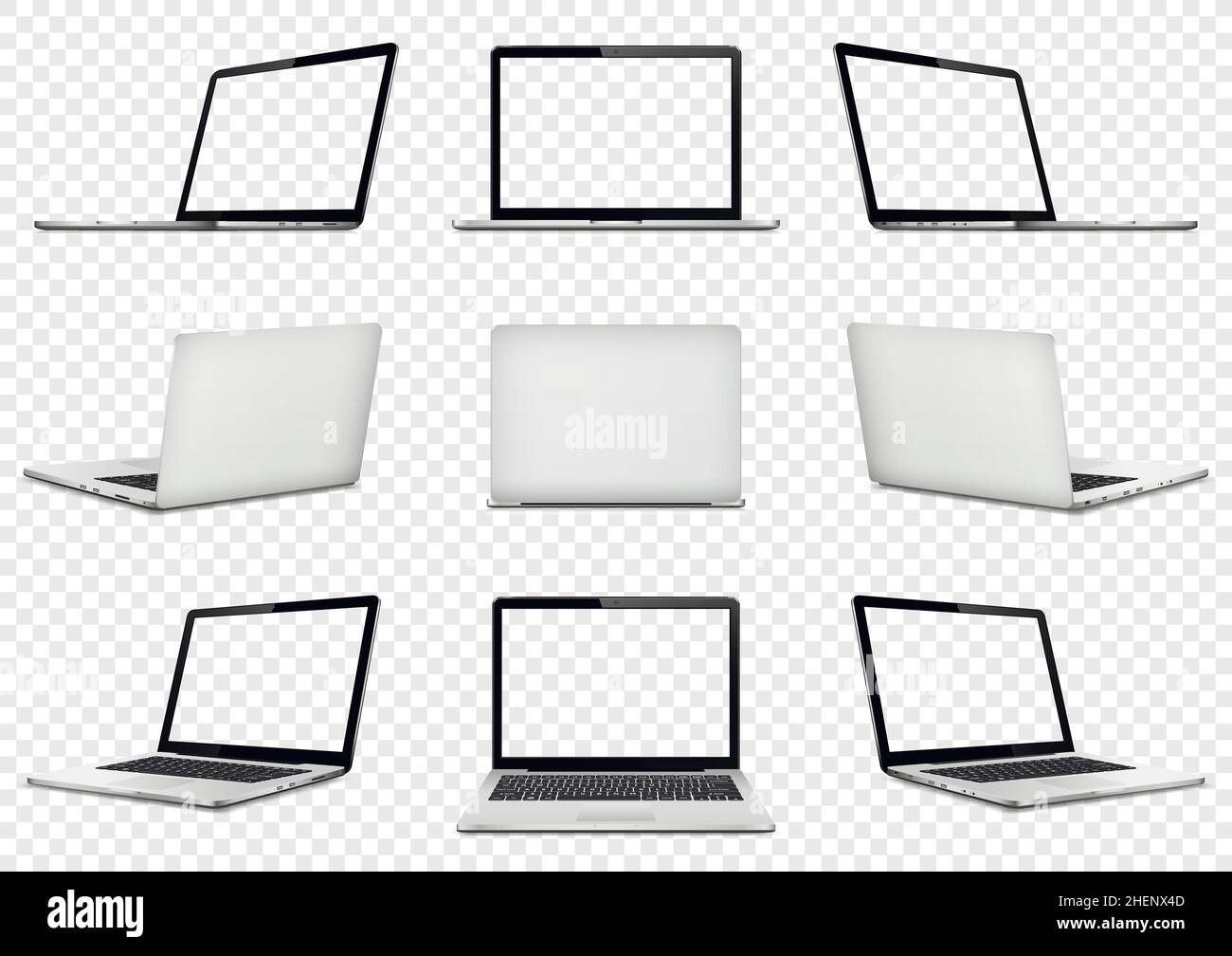 Laptop mock up with transparent screen isolated Stock Vector Image ...