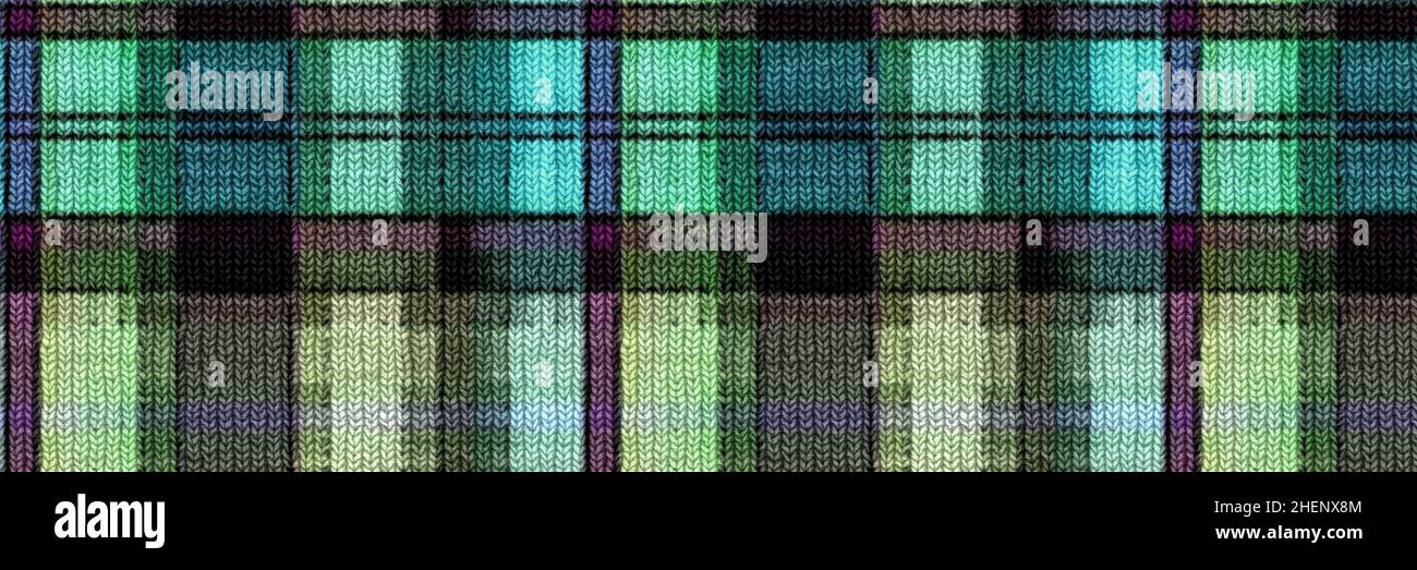 Classic winter tartan knit wool plaid seamless edging border. Retro ...