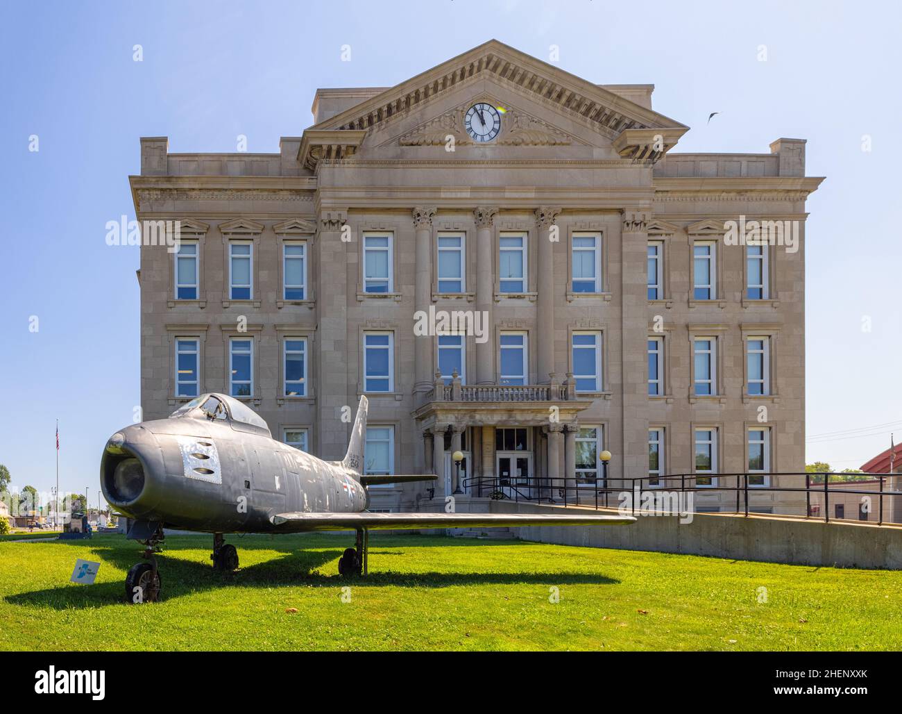 Brazil, Indiana, USA - August 24, 2021: The F-86 Sabre at The Clay ...