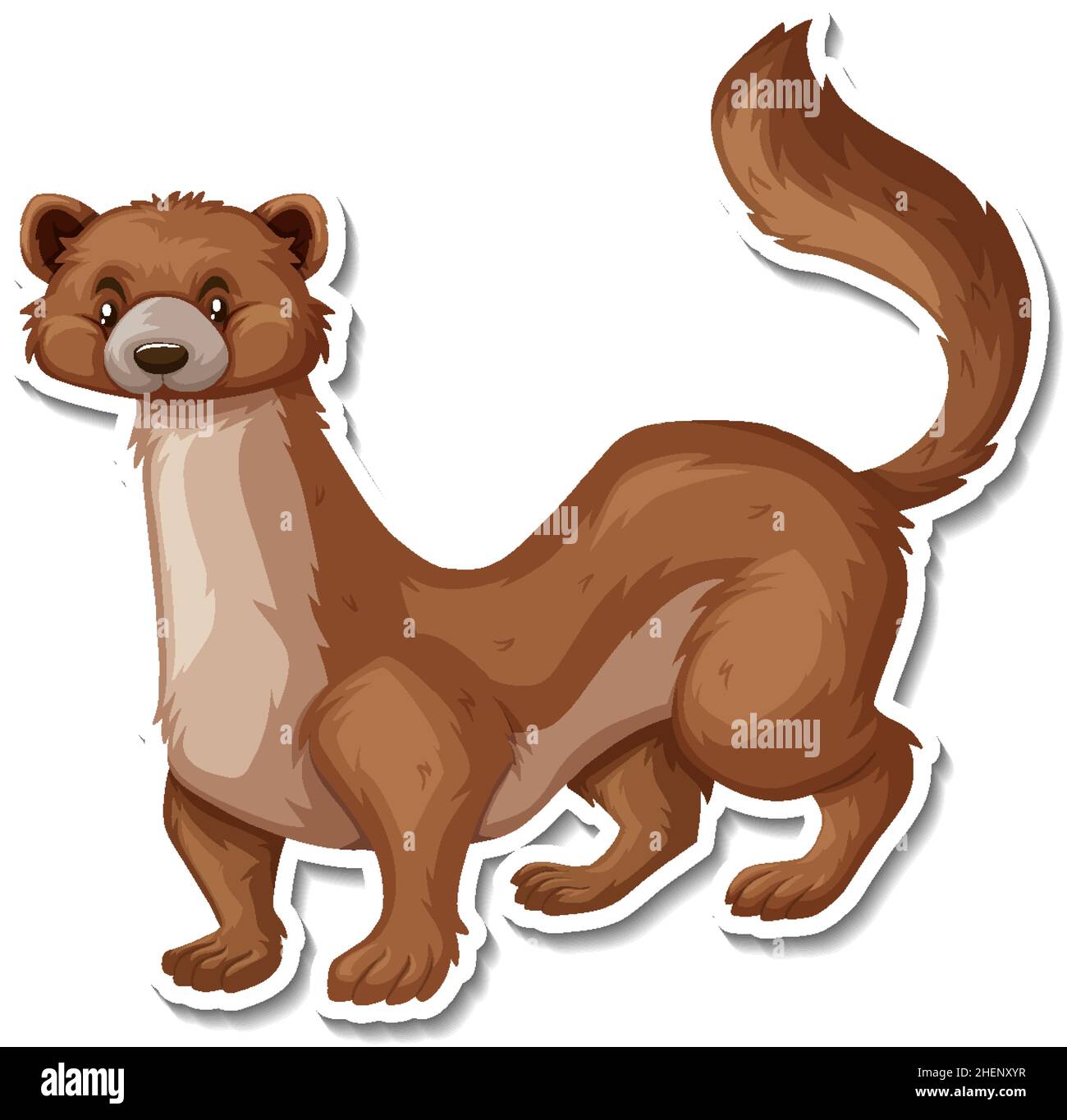 Weasel animal cartoon sticker illustration Stock Vector Image & Art - Alamy