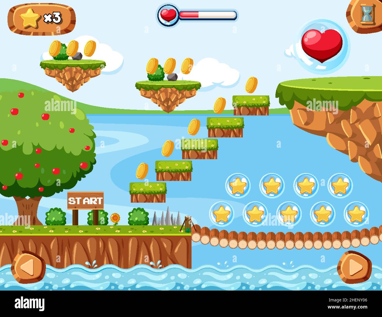 A game template nature scene illustration Stock Vector Image & Art - Alamy