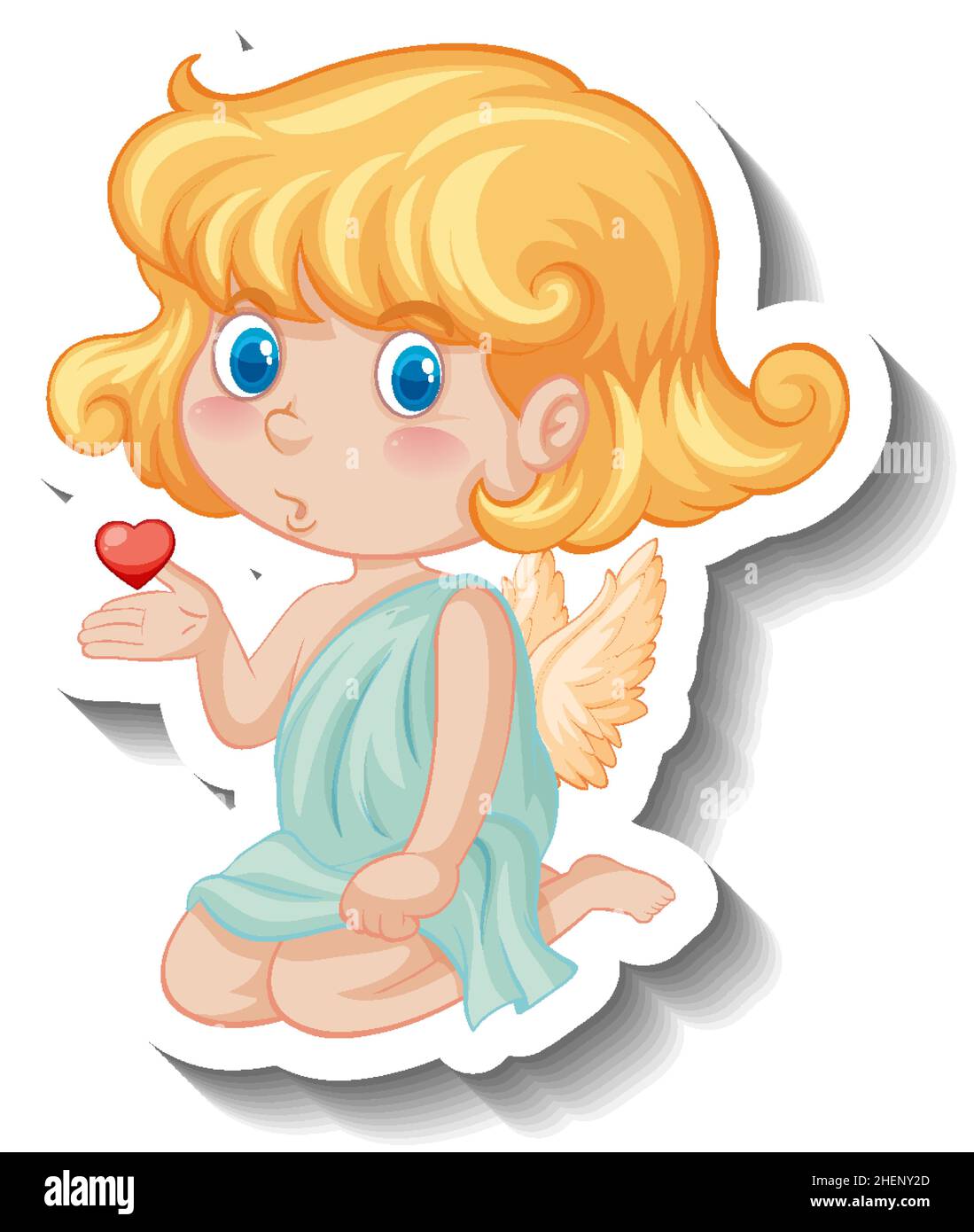 Little cupid girl cartoon character illustration Stock Vector Image ...
