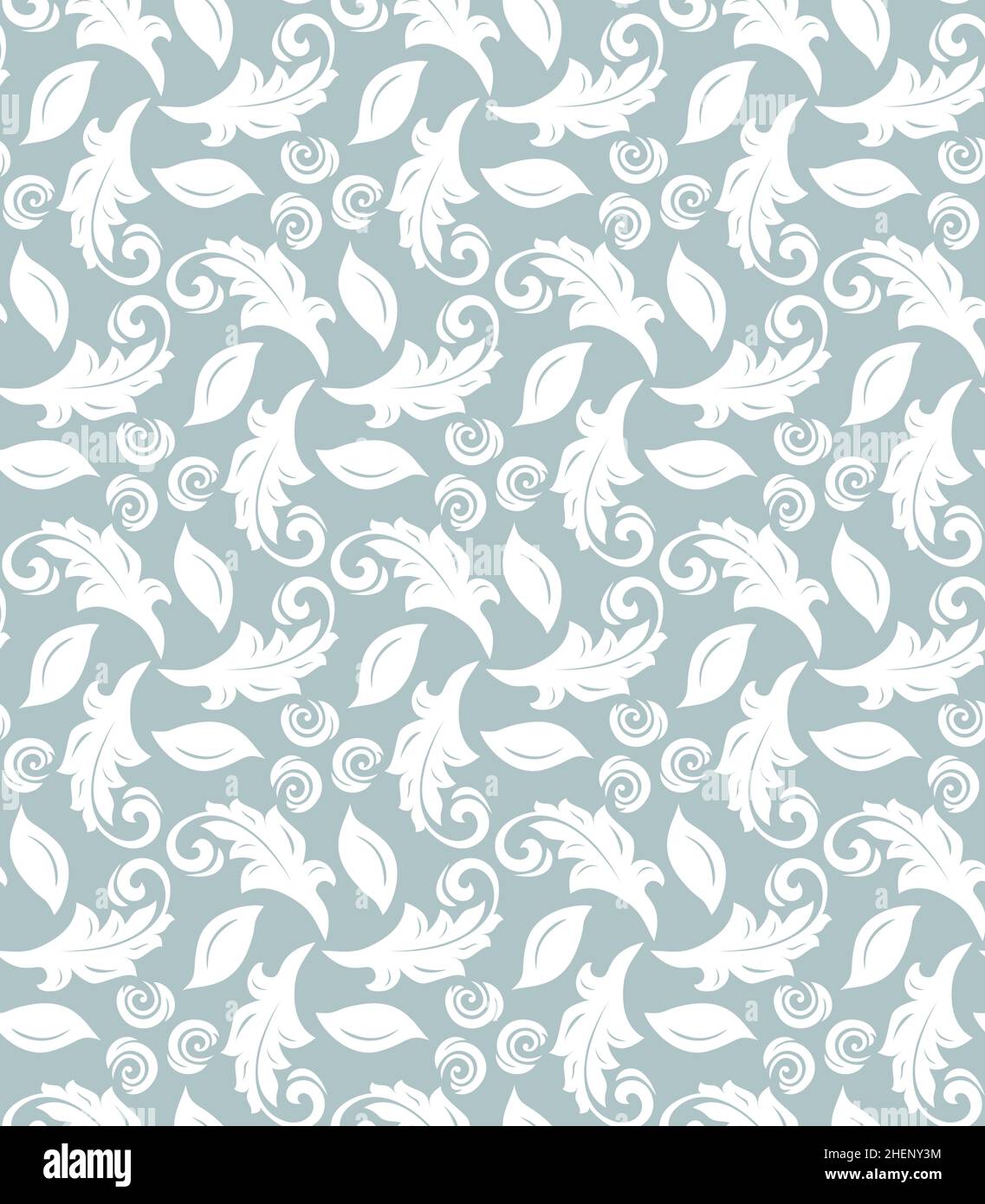 Floral vector ornament. Seamless abstract classic background with white ...