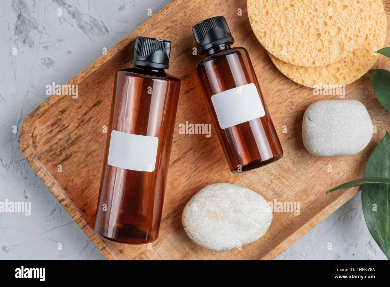 SPA natural organic cosmetics for personal hygiene. Amber unbranded ...