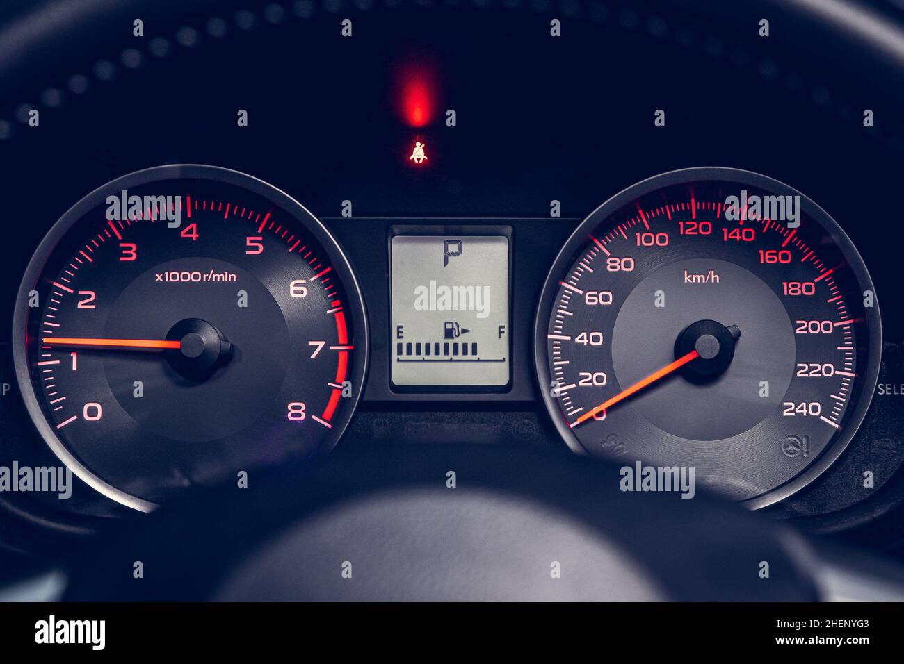 close up of the speedometer with rpm and km meter Stock Photo - Alamy