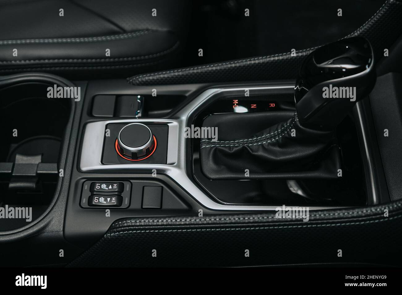 Manual gearbox handle in the car Stock Photo - Alamy