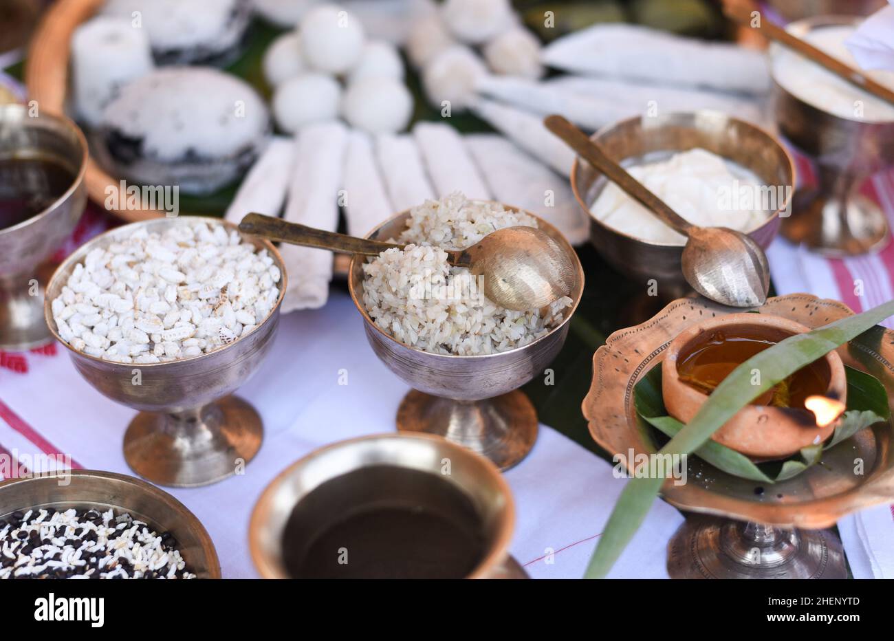 Assamese women displays Assamese traditional food items ahead of ...