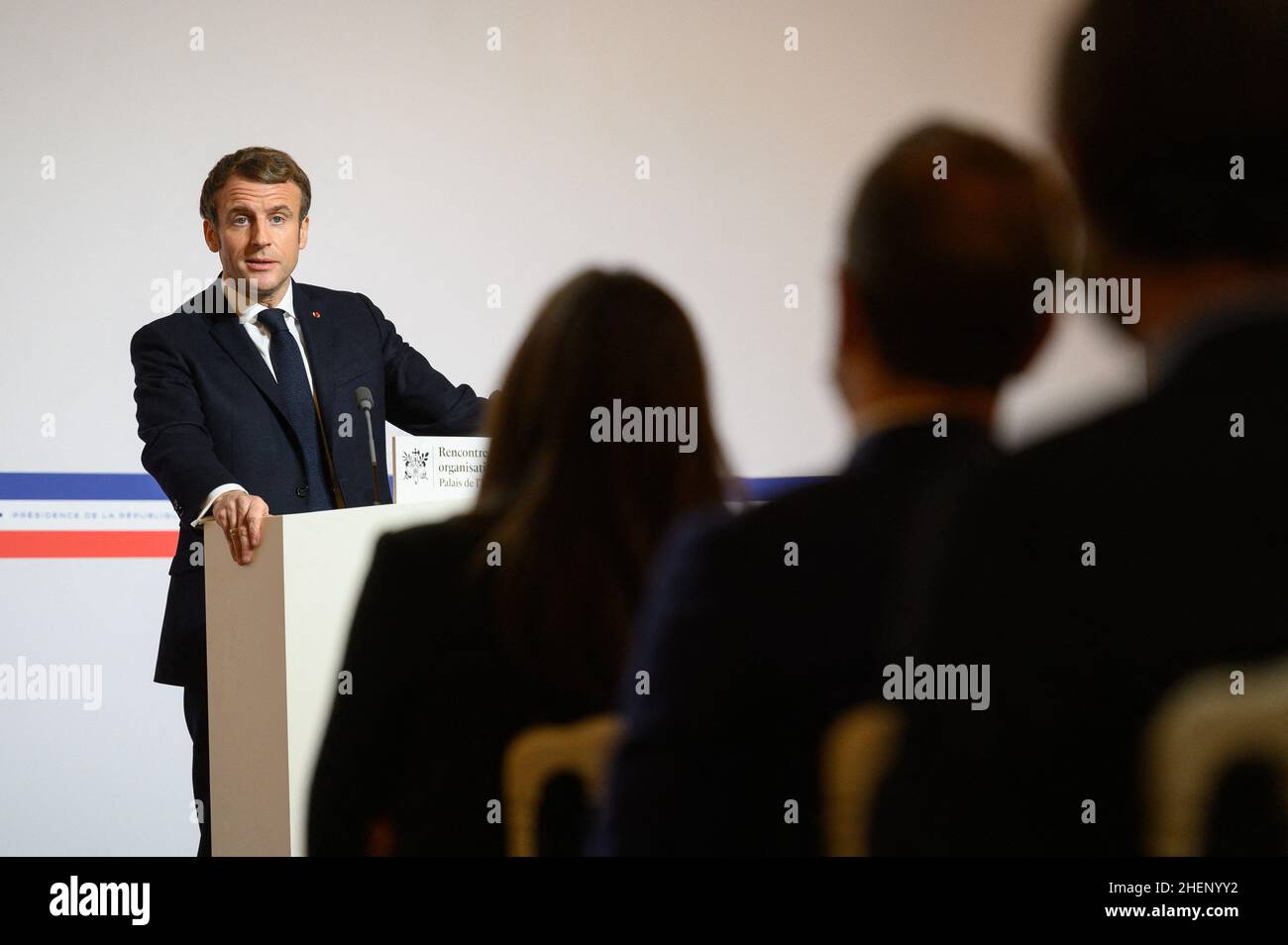 Paris, France, January 11, 2022. France's President Emmanuel Macron ...