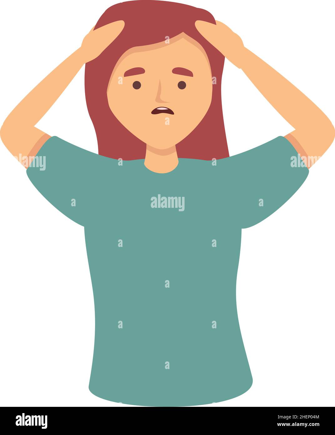 Mother panic icon cartoon vector. Stress attack. Mental fear Stock ...