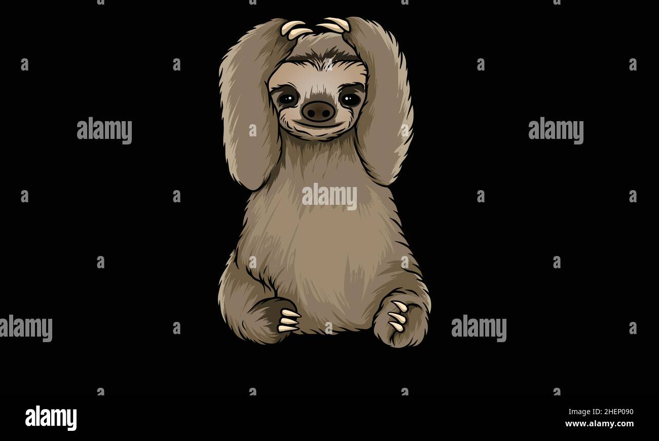 sitting sloth monogram vector template Stock Vector Image & Art - Alamy