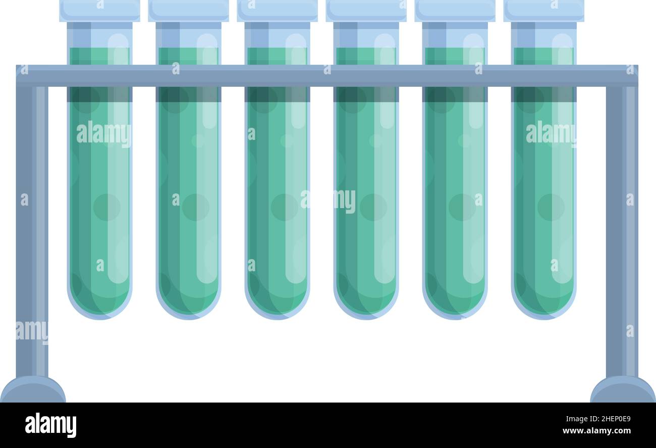 Test tube stand icon cartoon vector. Research lab. Medical laboratory ...